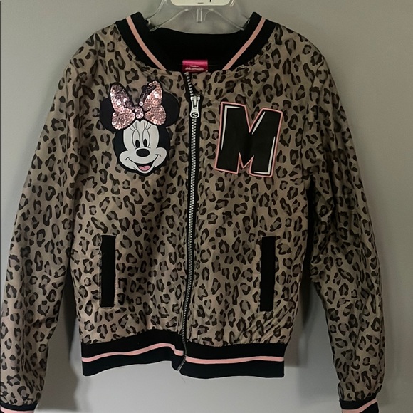 Disney | Jackets & Coats | Disney Junior Minnie Leopard Print Jacket Sz ...
